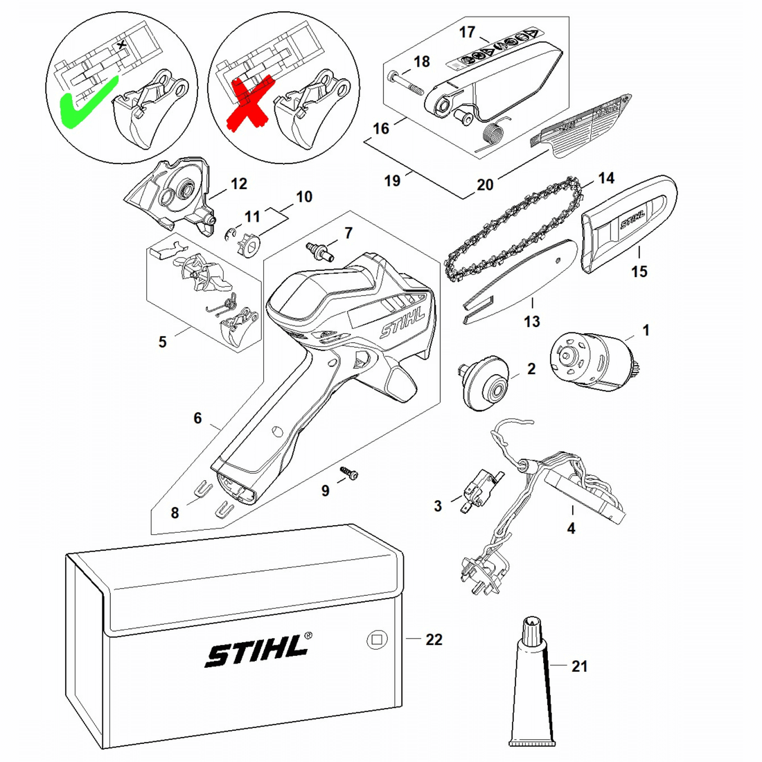 STIHL 機械スペアパーツ | 純正部品とキット